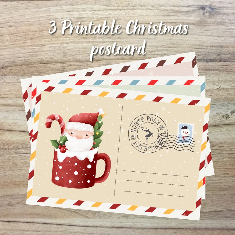 Printable Christmas Gift Tags, Postcard and Wishlist Set - Etsy