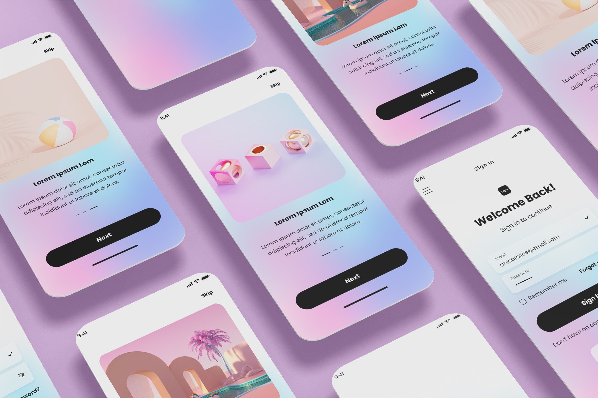 On Boarding Welcome and Sign in Screens App and UI Kit With - Etsy