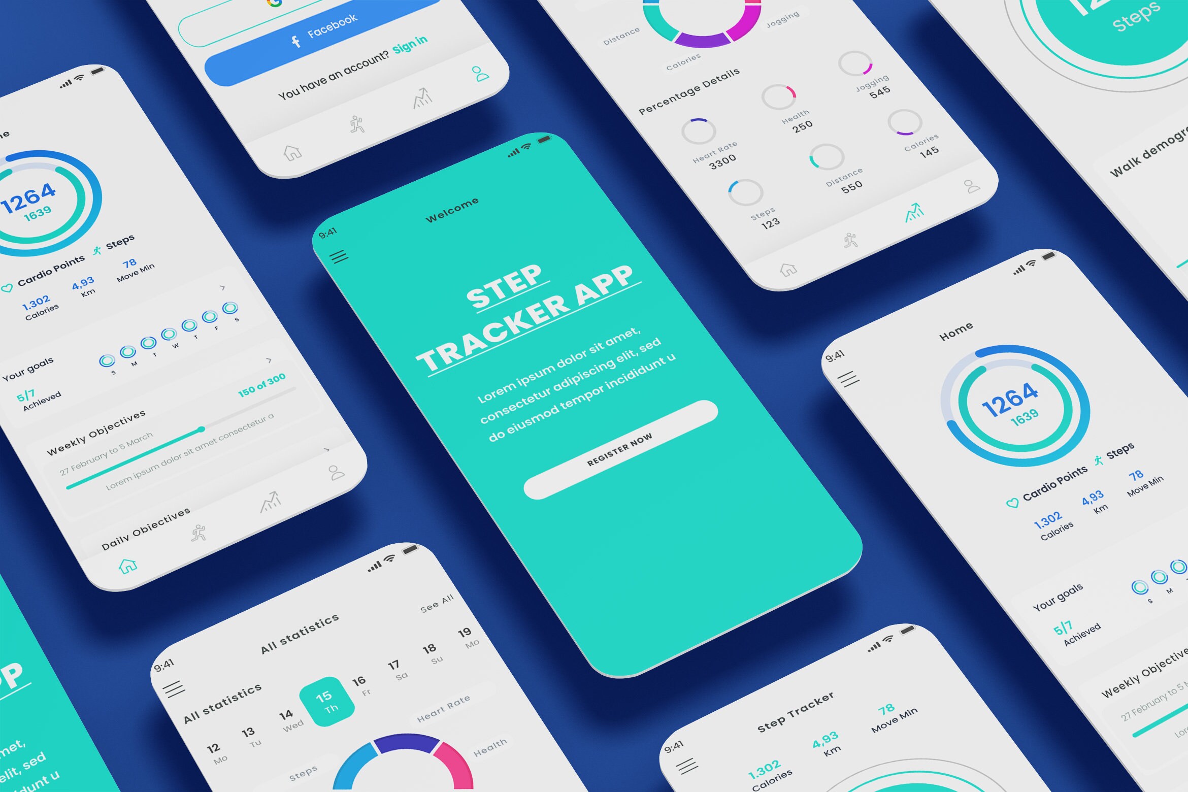 Step, Habit Tracking, Health & Walking Tracker App With Figma, Sketch ...