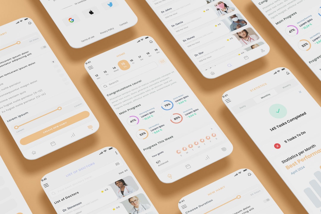 Habit and Health Tracker, Meditation and Run Track App With Figma ...