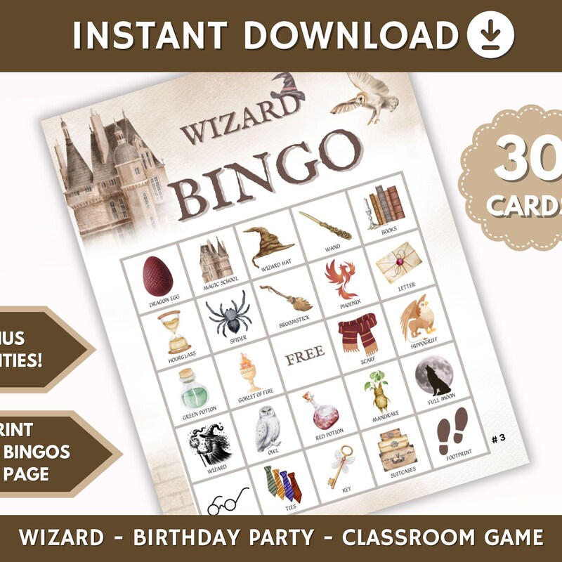 Bingo Wizard School - Etsy