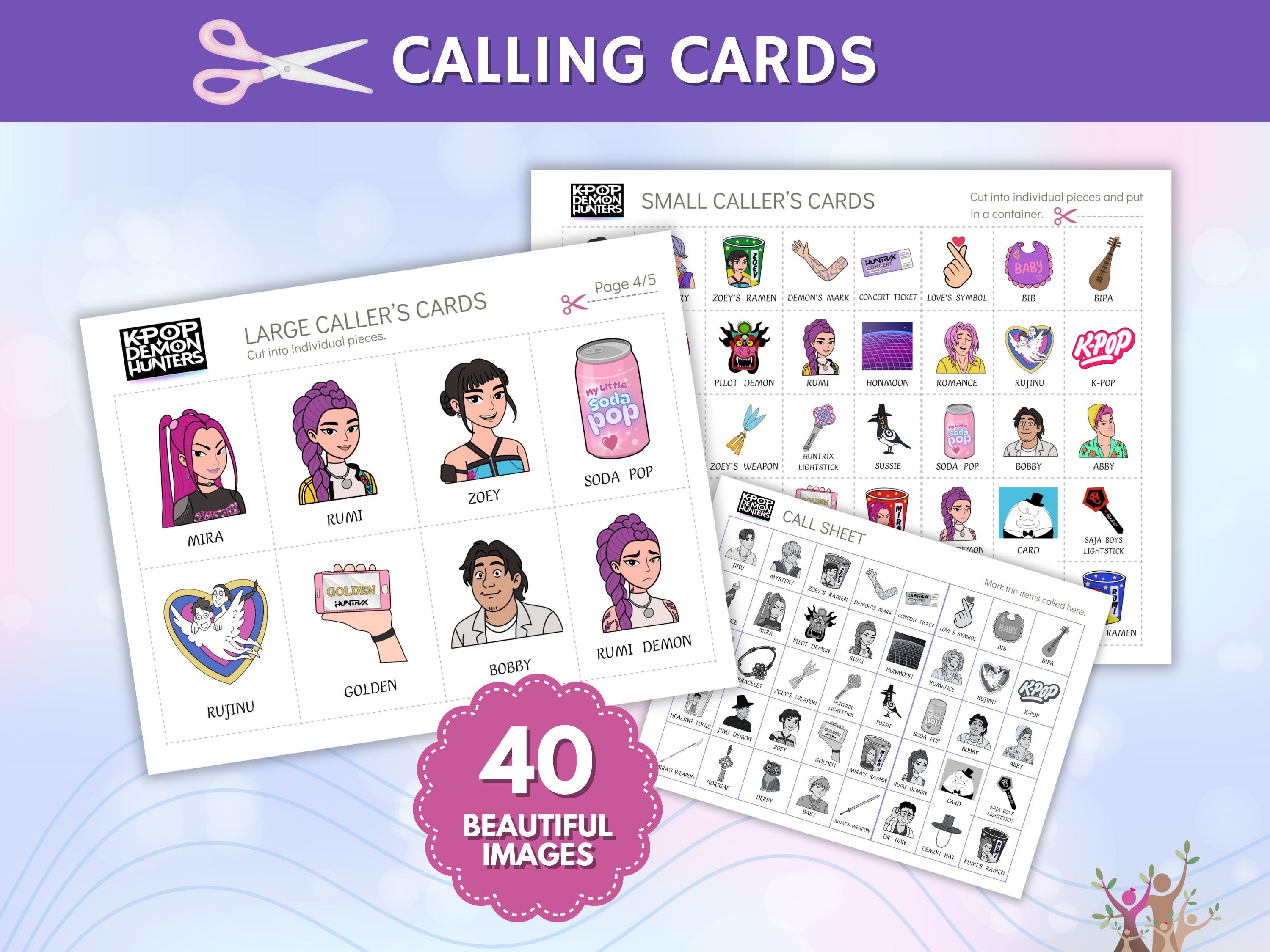 Kpop Demon Hunters Bingo Game: Huntrix & Saja Boys Birthday Party and ...