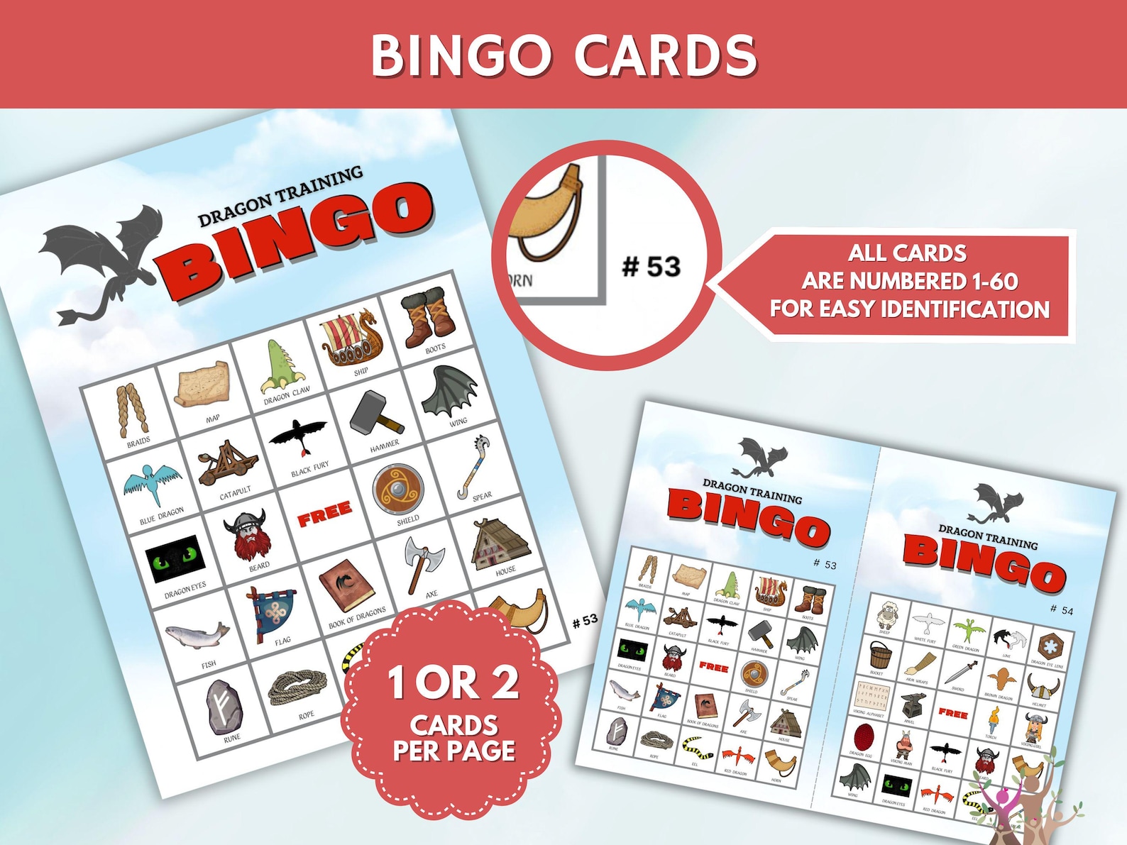 Dragon Bingo Game: How to Train Your Dragon Birthday Party (digital ...