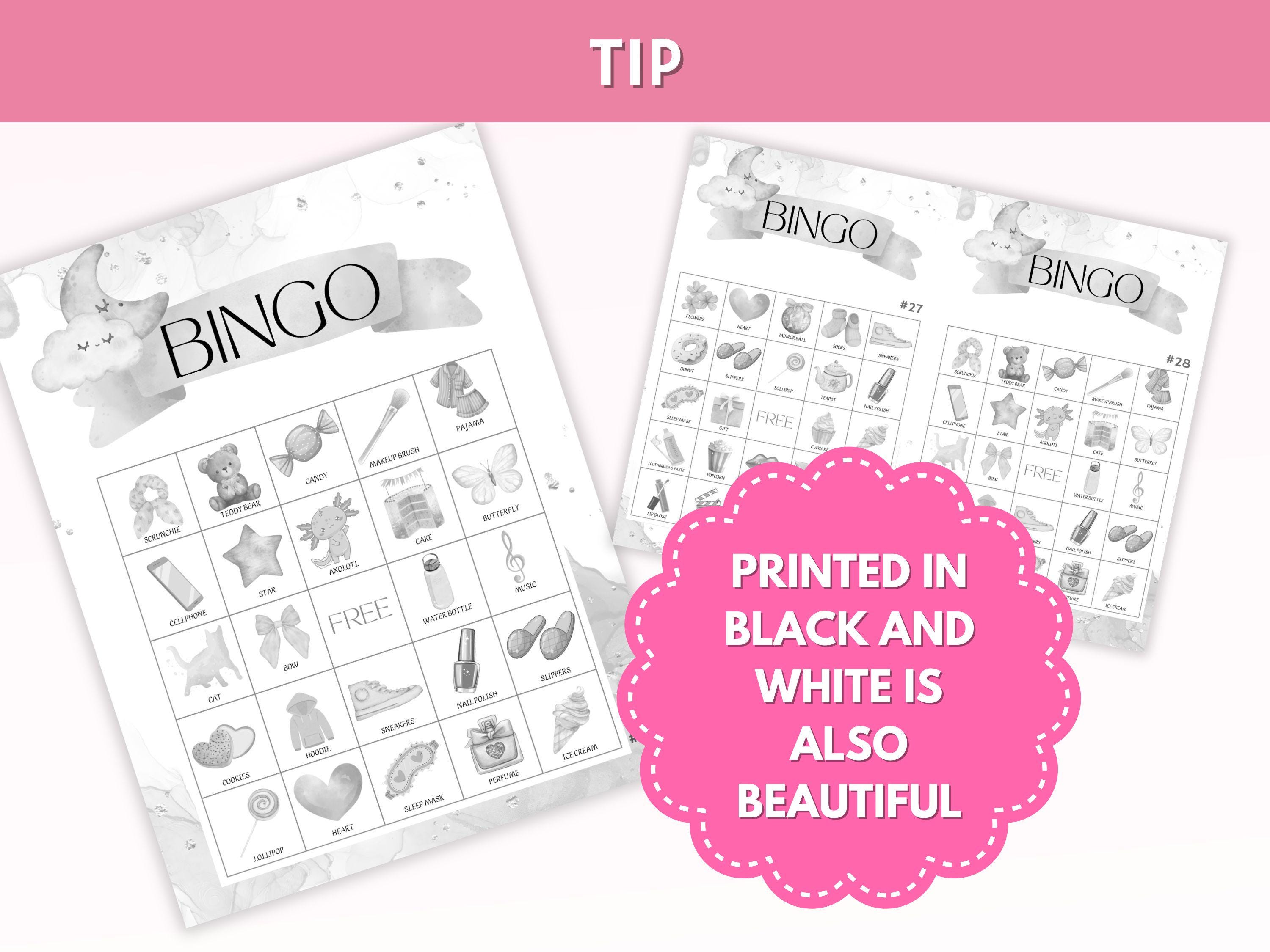 Sleepover Bingo Game: Slumber Party Game, 30 Printable Cards, Teen ...