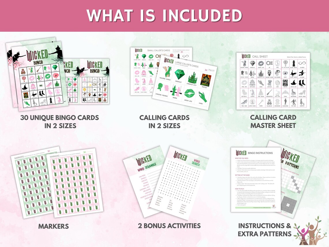 Wicked Bingo Game: Wizard of Oz Party Game, Wicked Birthday Party and ...