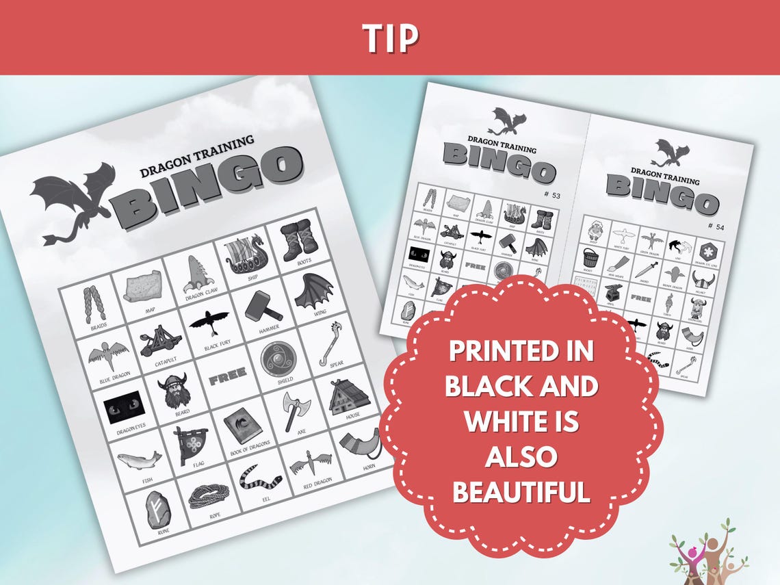 Dragon Bingo Game: How to Train Your Dragon Birthday Party (digital ...