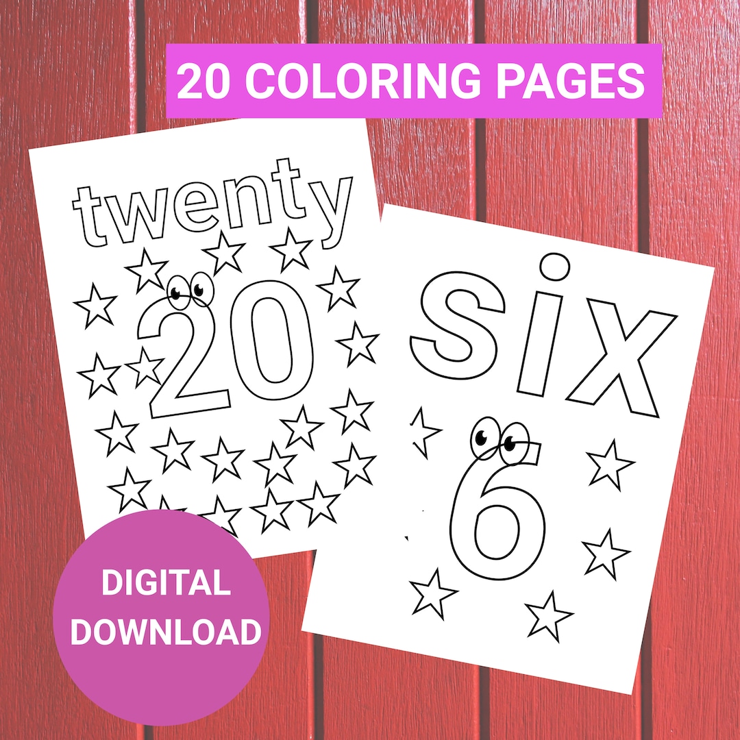 Printable Coloring Number Pages 1-20 for Kids in Preschool and ...