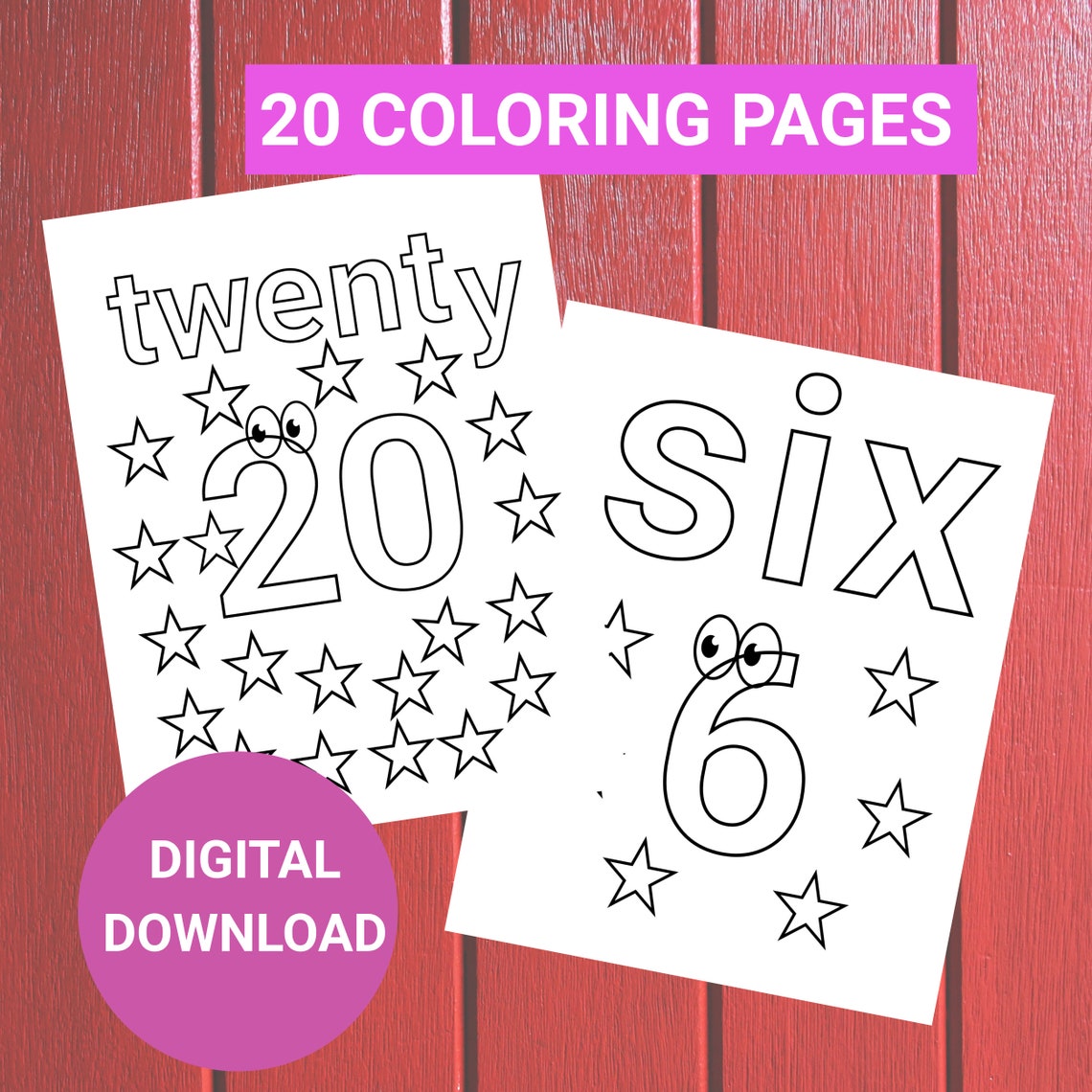 Printable Coloring Number Pages 1-20 for Kids in Preschool and ...