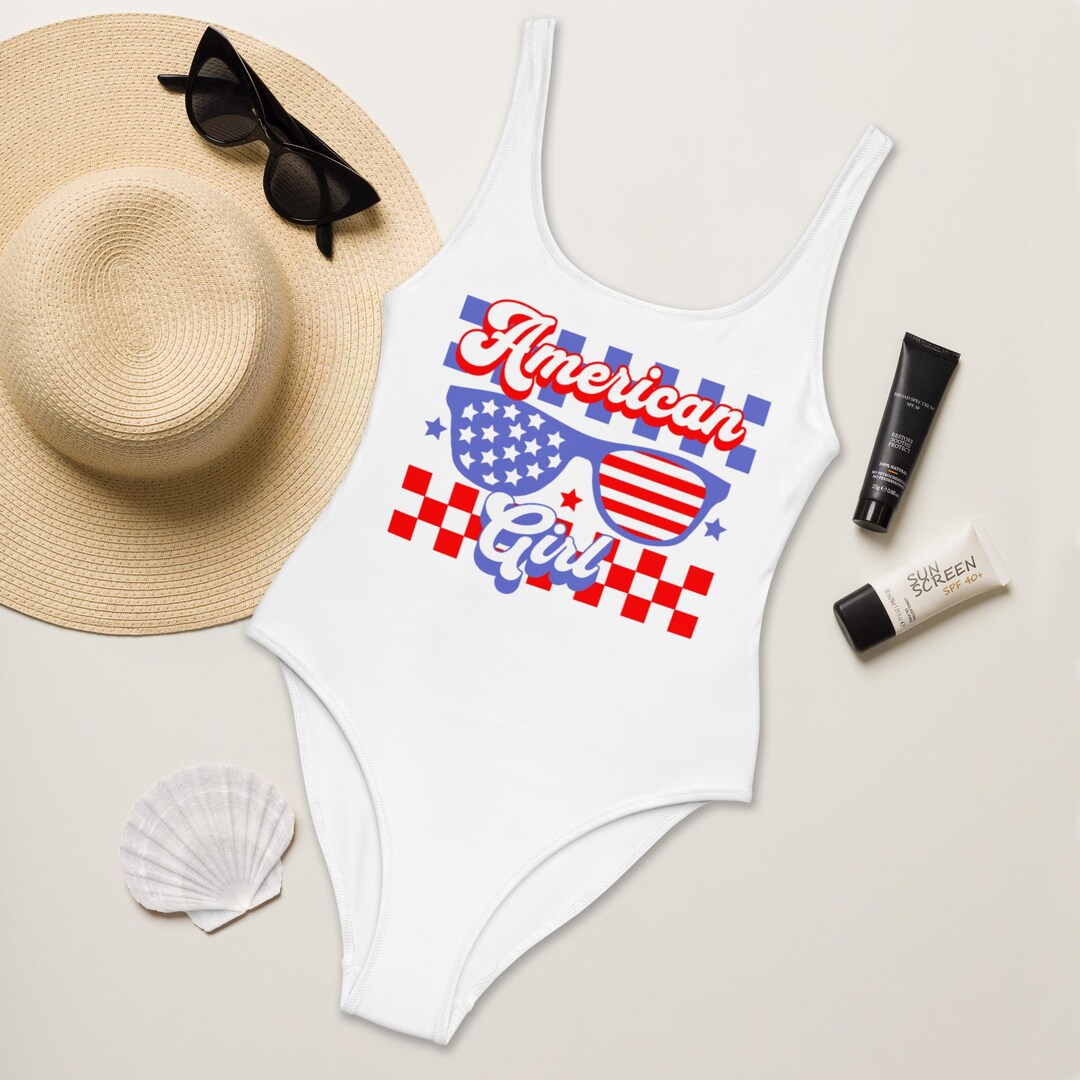 American Flag One Piece Swimsuit, Fourth of July Swim Look, Cute ...