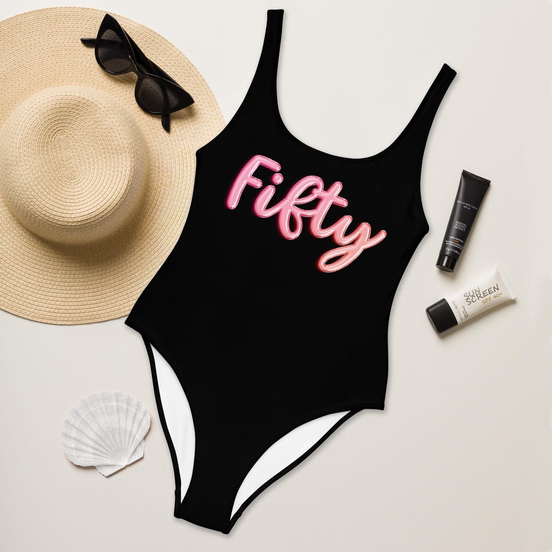 50th Birthday Swimsuit for Women, One Piece Bathing Suit, Fun and ...