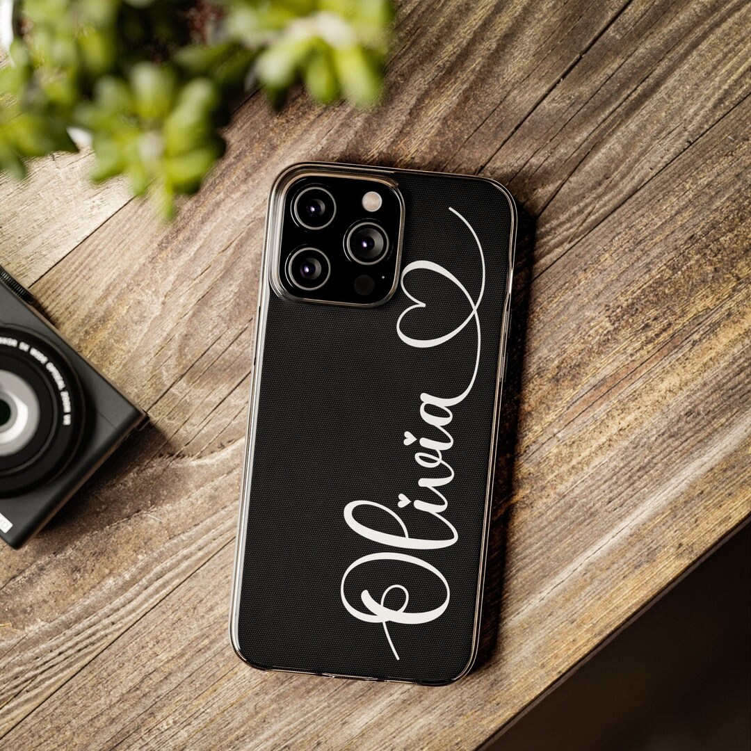 Personalize Custom Name Side Heart for iPhone Cases Clear - Etsy