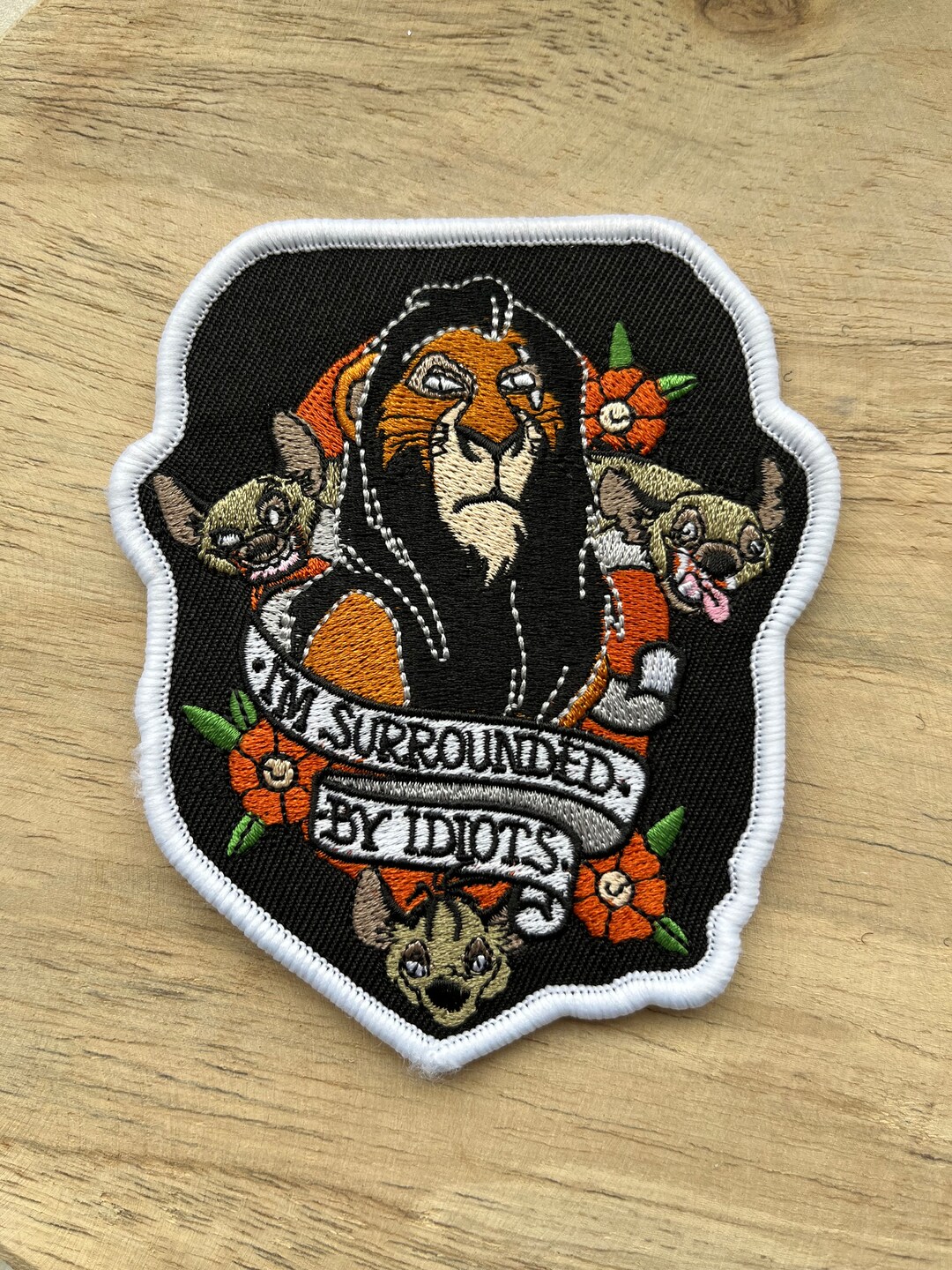 Patch Me Velcro Patch Badge Patch Meme I'm Surrounded by Idiots Scar - Etsy