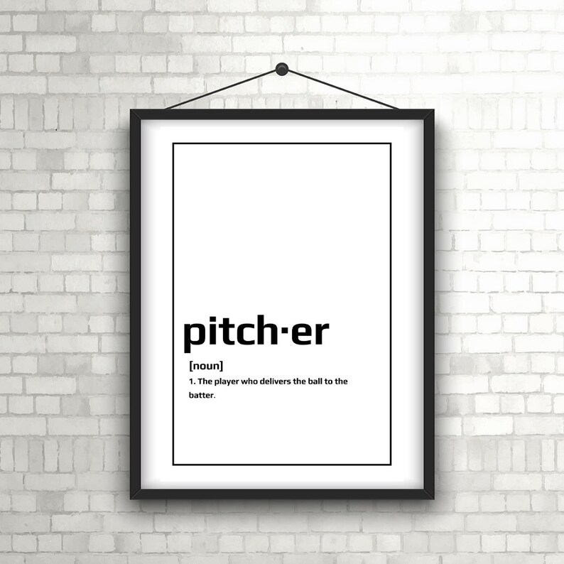 Pitcher Definition Printable Poster - Digital Download - Etsy