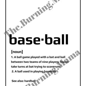 Baseball Definition Printable Poster - Digital Download - Etsy