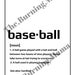 Baseball Definition Printable Poster - Digital Download - Etsy