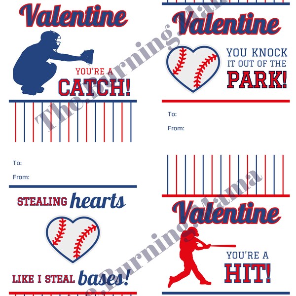 Baseball Valentines - Etsy