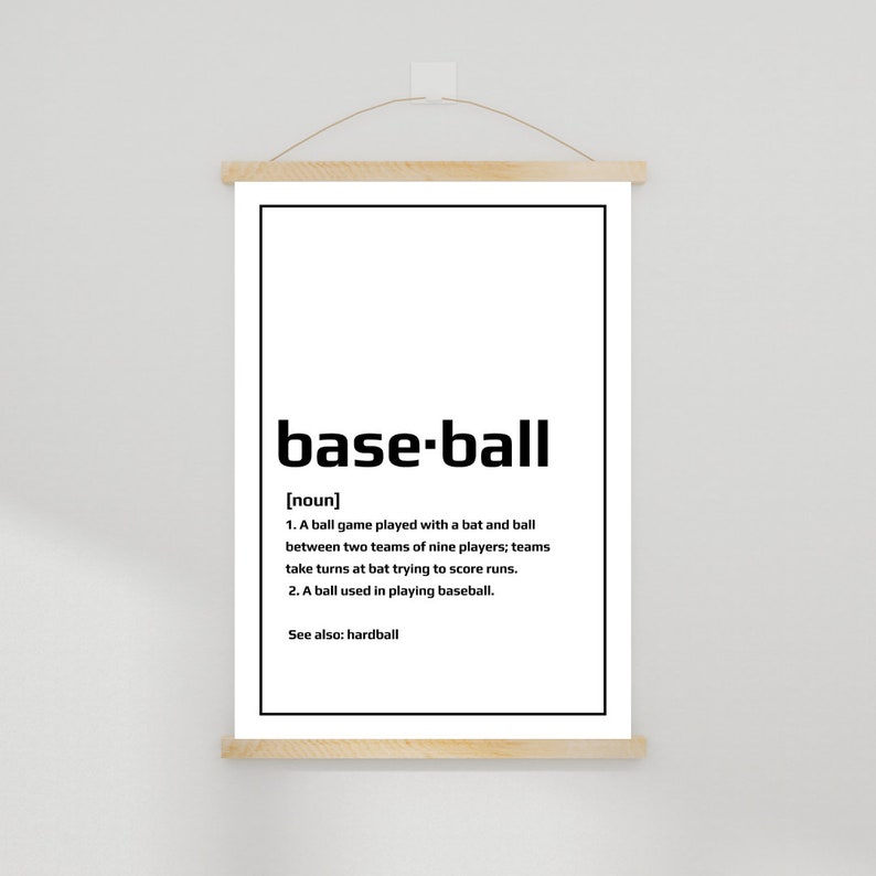 Baseball Definition Printable Poster - Digital Download - Etsy