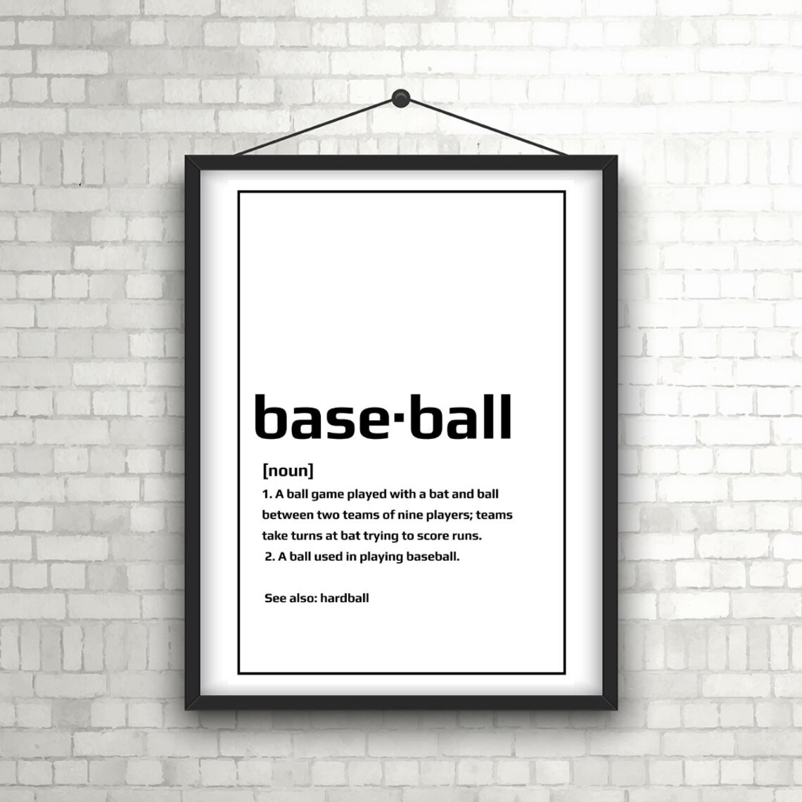 Baseball Definition Printable Poster - Digital Download - Etsy