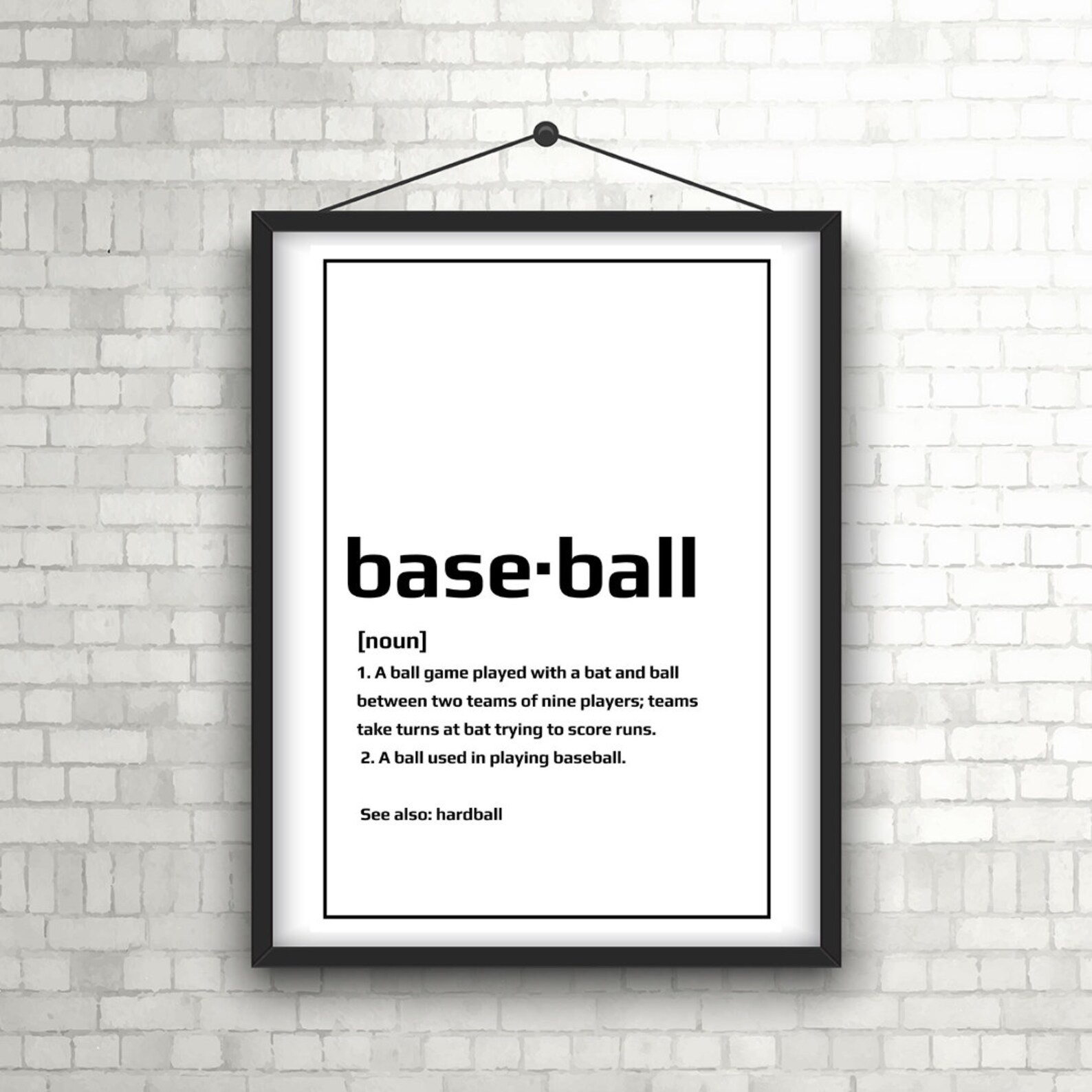 Baseball Definition Printable Poster - Digital Download - Etsy