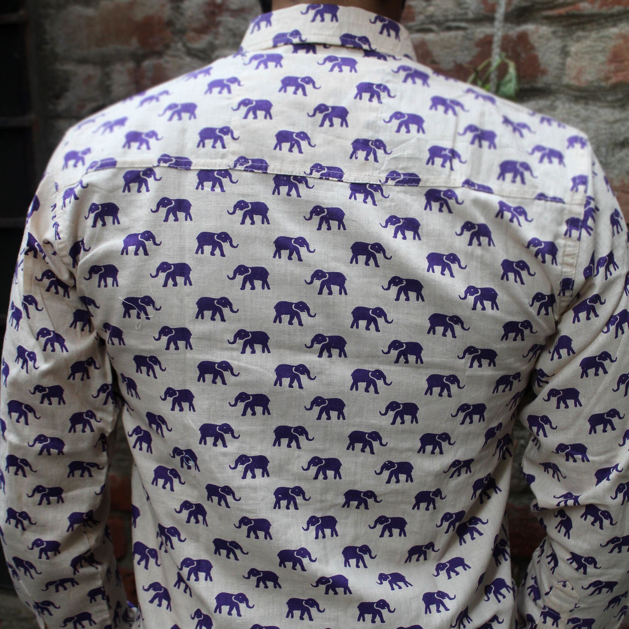 Cotton Elephant Print Shirt, Mens Pure Cotton Printed Shirt, Indian ...