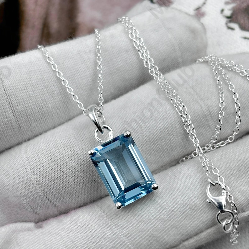 Aquamarine Necklace - Etsy