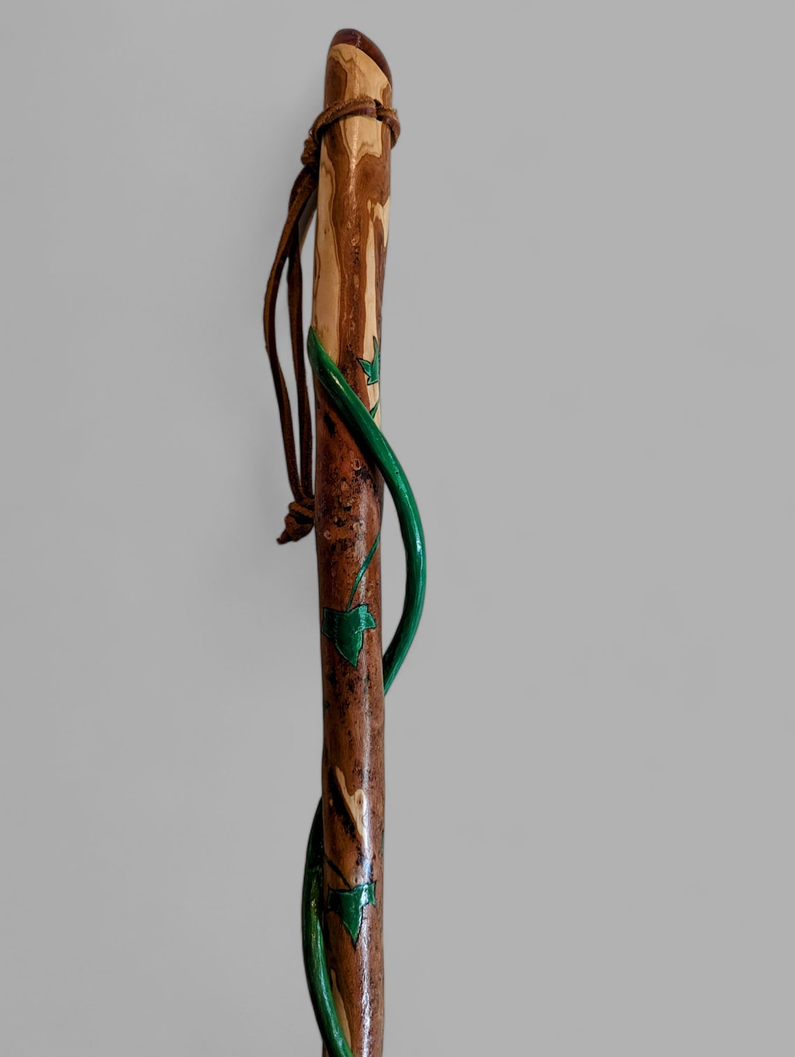 Hand Painted Walking Stick- Vine With Growing Ivy - Etsy