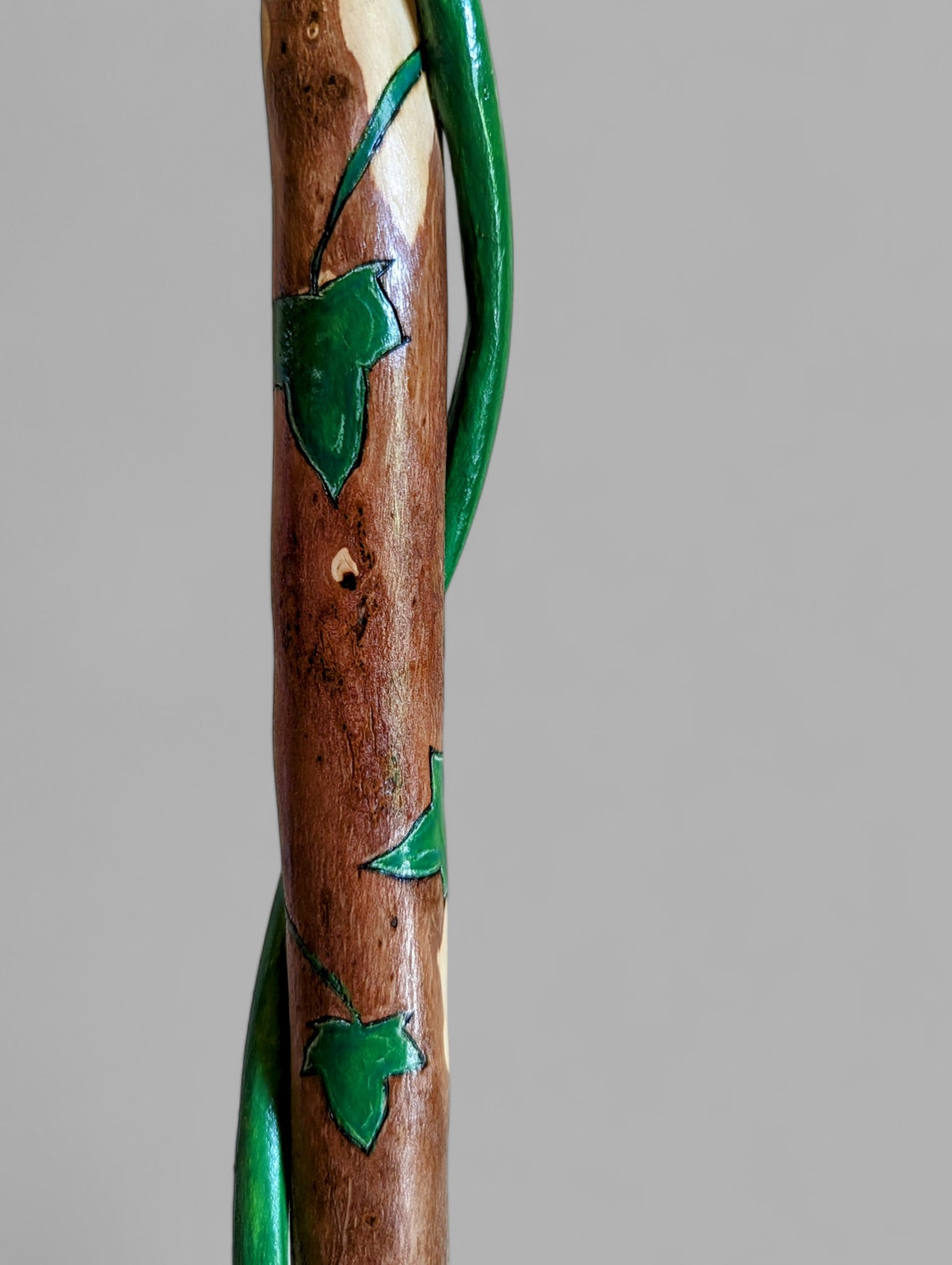 Hand Painted Walking Stick- Vine With Growing Ivy - Etsy