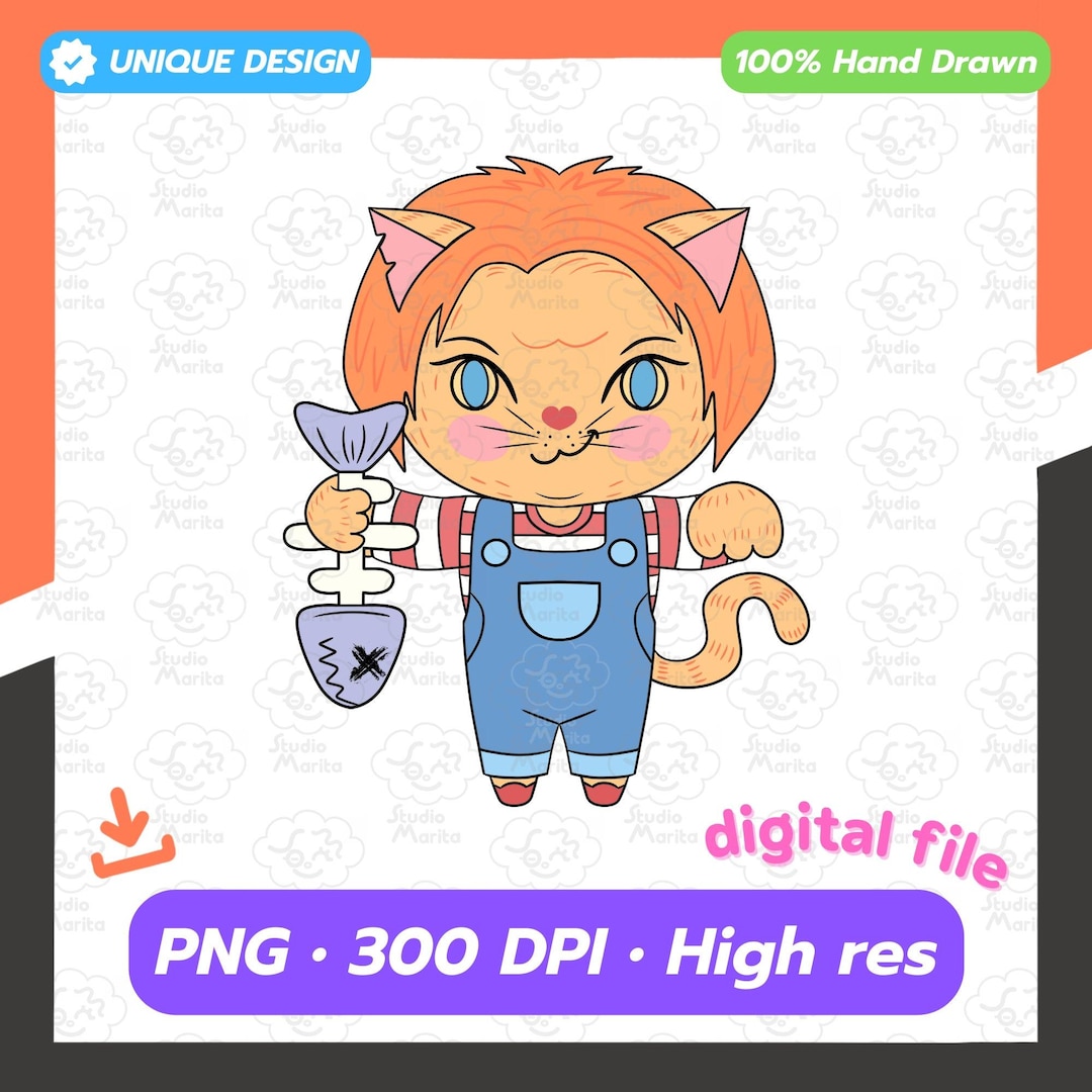 Chucky Cat, Orange Cat, Chucky Doll, Ghostful, Kawaii Ghost Png, Cute ...
