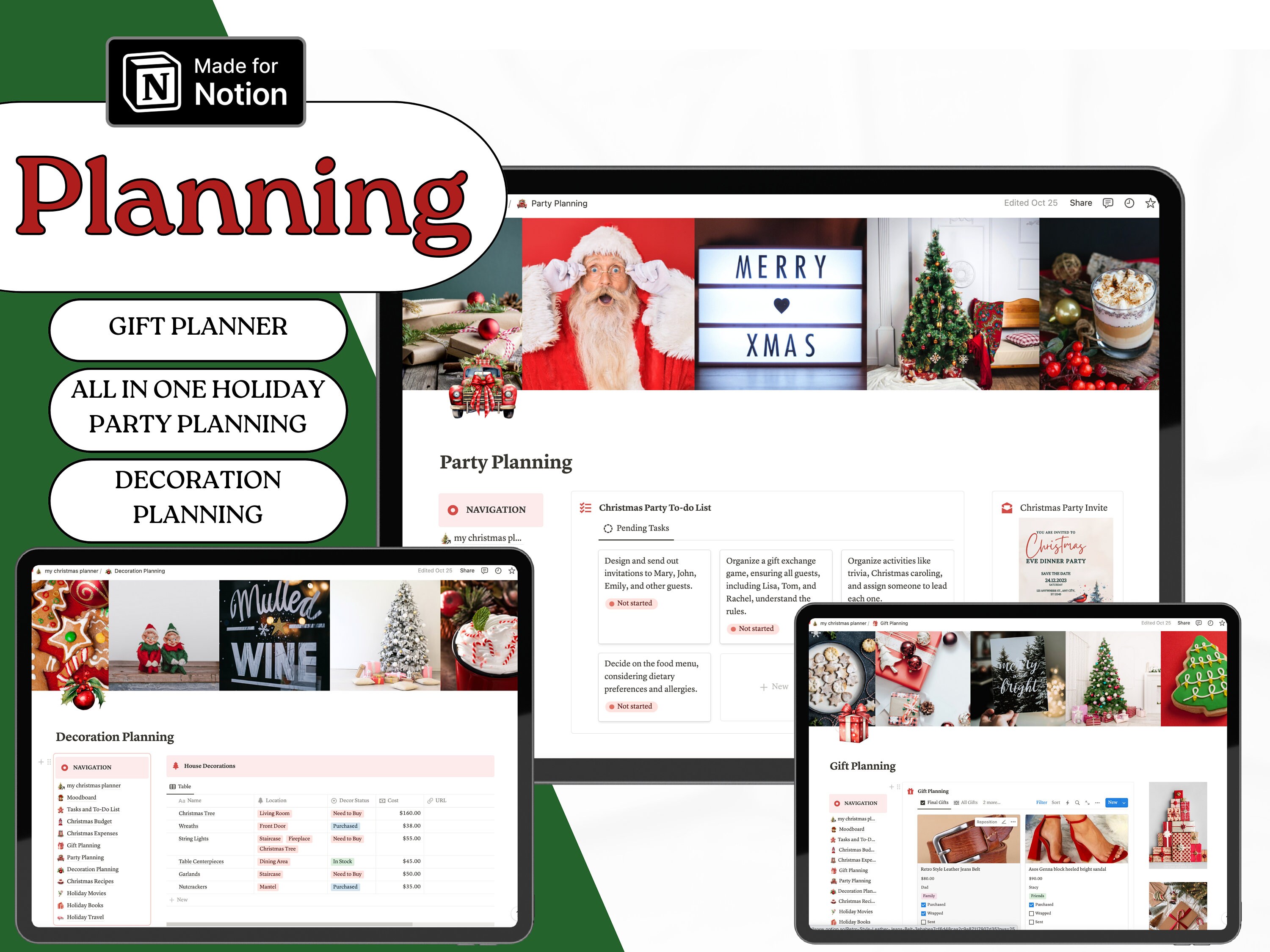 Notion Christmas Planner Holiday Planner Notion Christmas Planner ...