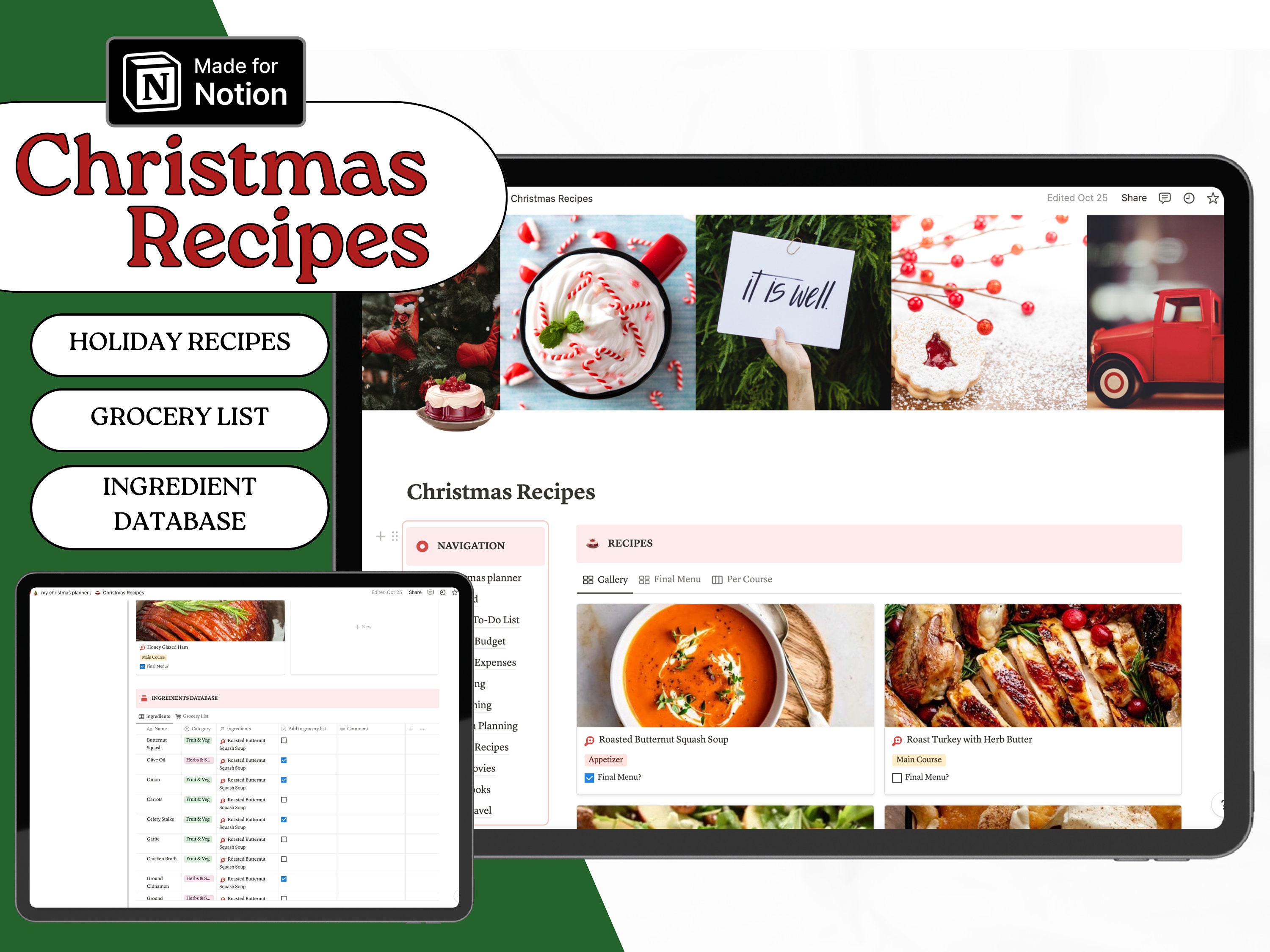 Notion Christmas Planner Holiday Planner Notion Christmas Planner ...