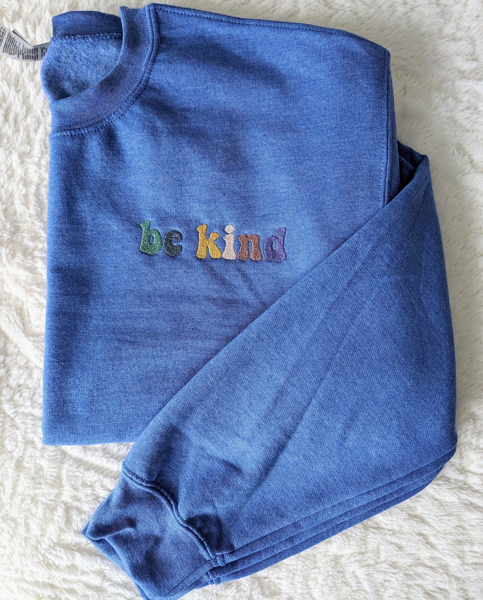 Be Kind Embroidered Sweatshirt, Minimalist Sweatshirt, Embroidery ...