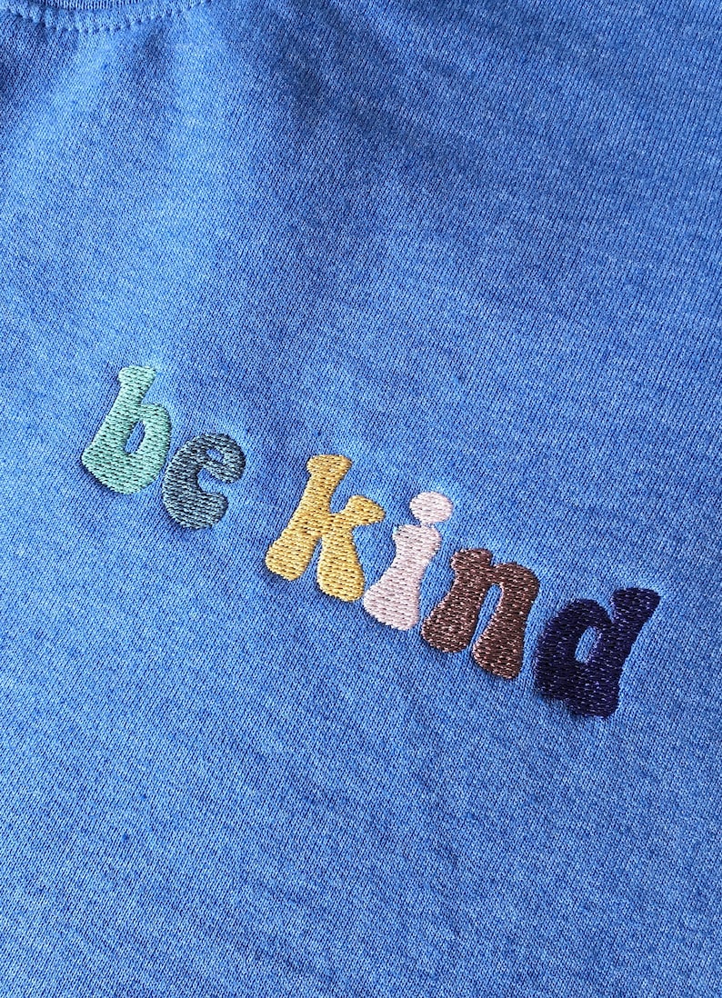 Be Kind Embroidered Sweatshirt, Minimalist Sweatshirt, Embroidery ...