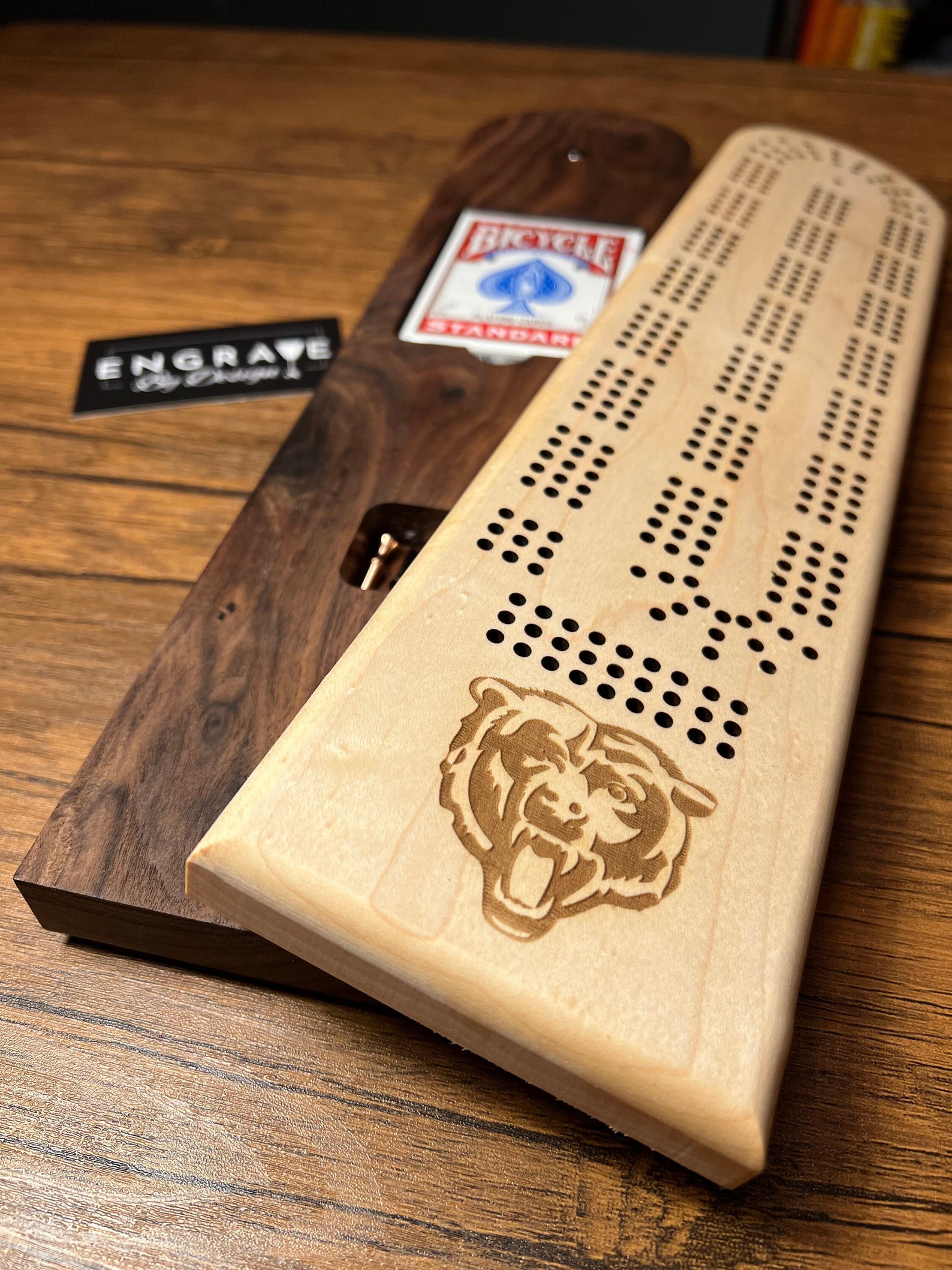 Personalized Cribbage Board With Card and Peg Storage Custom Cribbage ...