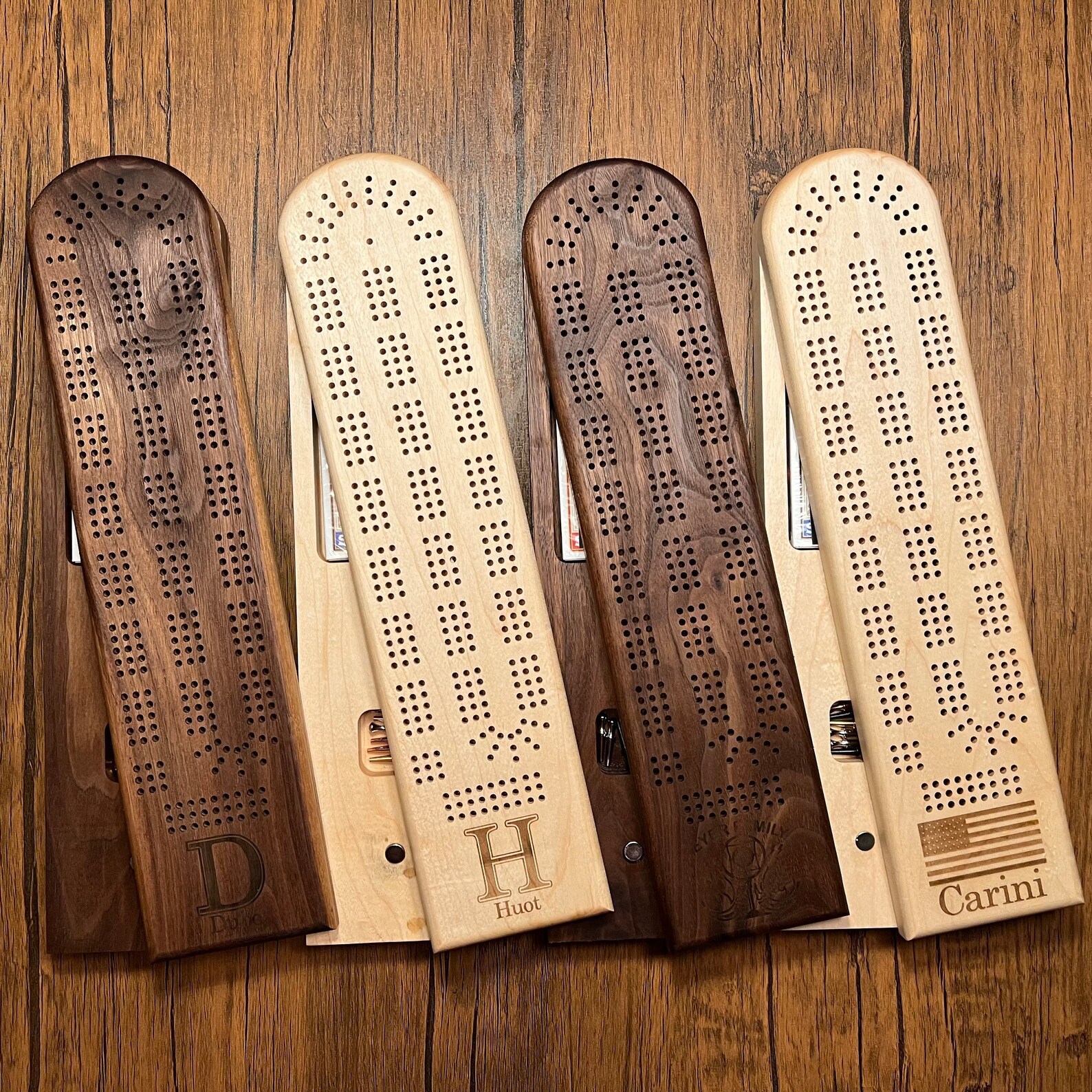 Personalized Cribbage Board With Card and Peg Storage Custom Cribbage ...