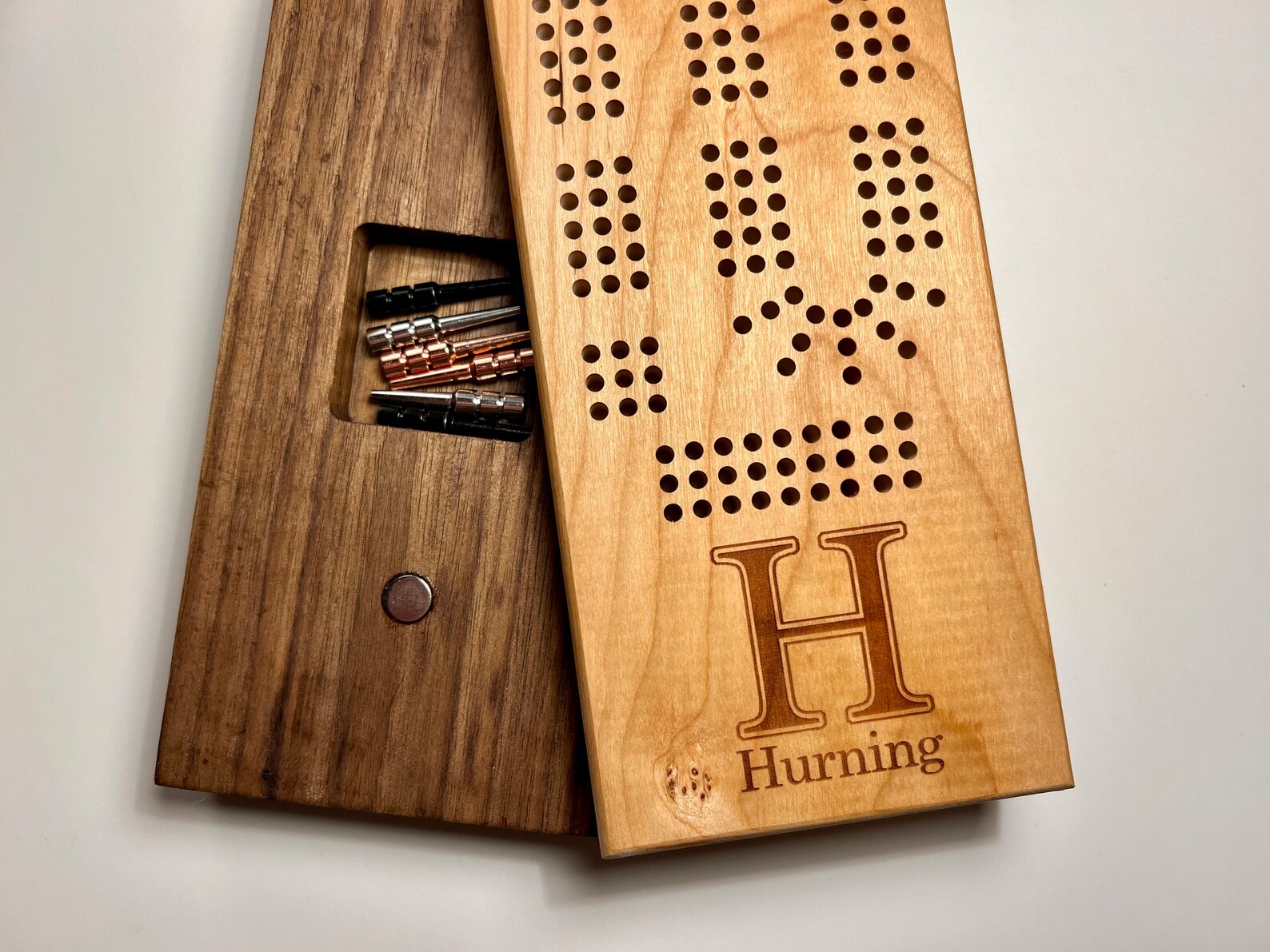 Personalized Cribbage Board With Card and Peg Storage Custom Cribbage ...