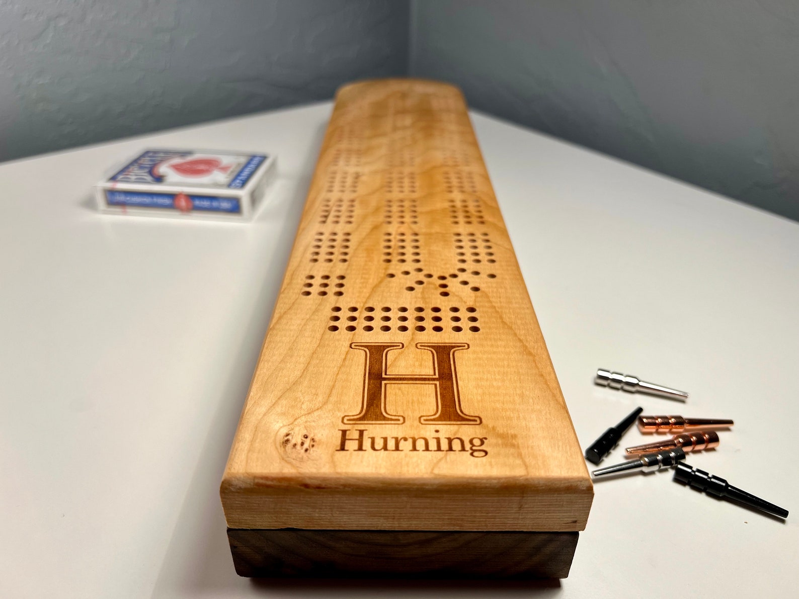 Personalized Cribbage Board With Card and Peg Storage Custom Cribbage ...