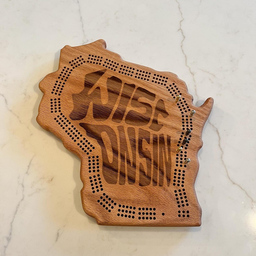 Wisconsin Shaped Cribbage Board • Cribbage Tournament • Board Game ...