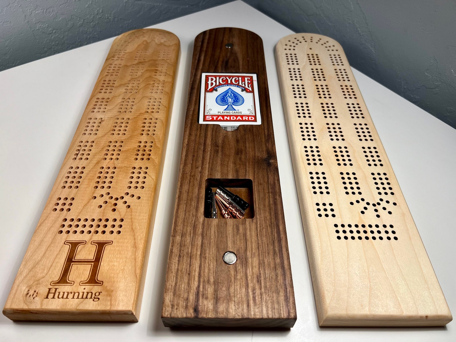 Personalized Cribbage Board With Card and Peg Storage Custom Cribbage ...