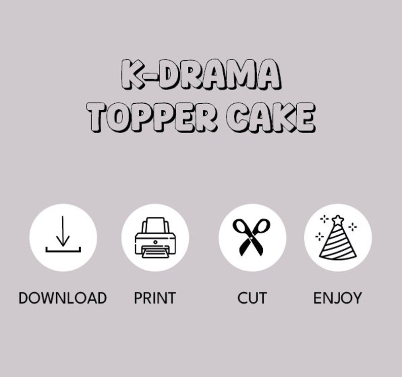 KDRAMA CAKE TOPPER Twelve Pieces Digital Archive Korean Dramas - Etsy