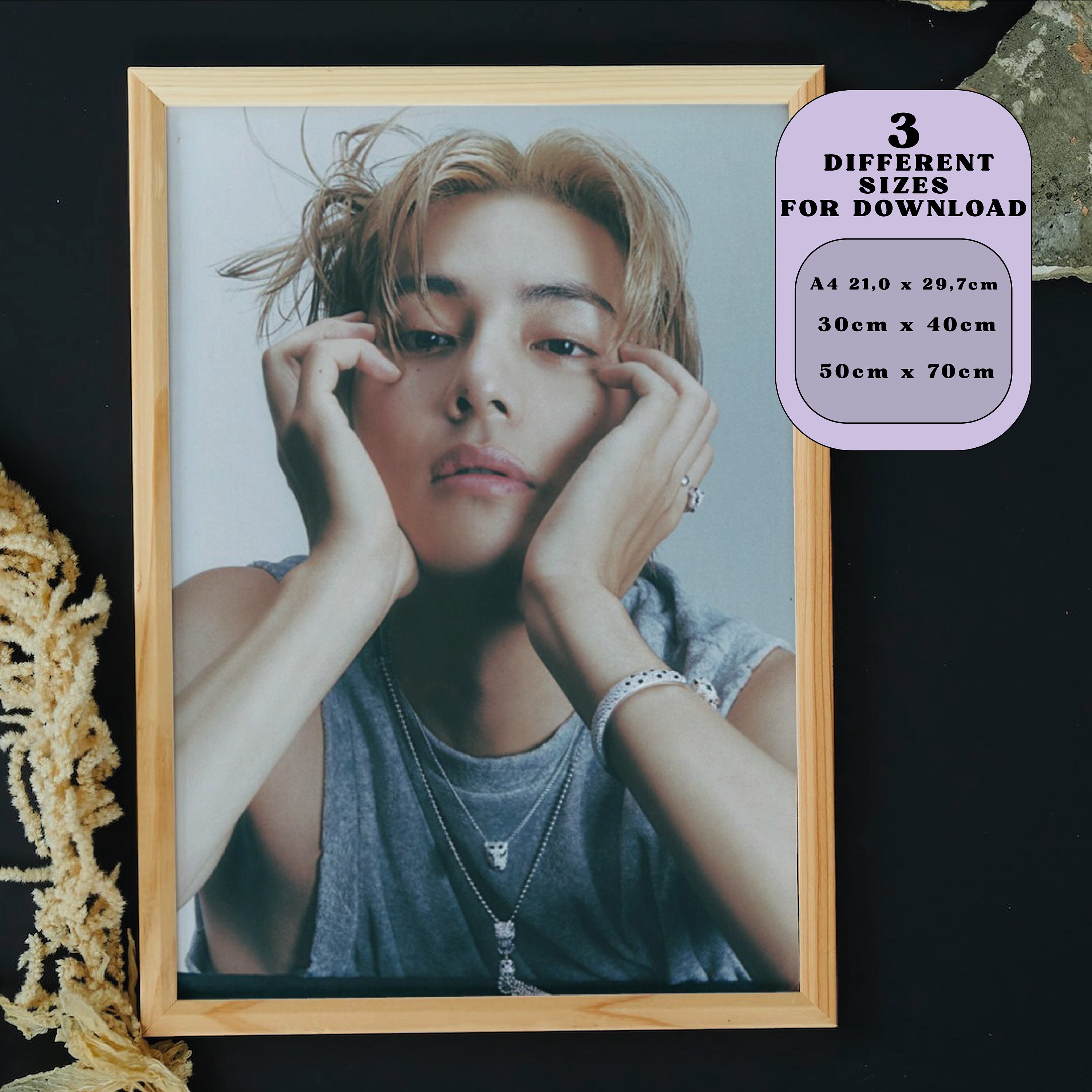 KIM TAEHYUNG Bts Picture Poster for Wall Art in 3 Sizes, High Quality ...