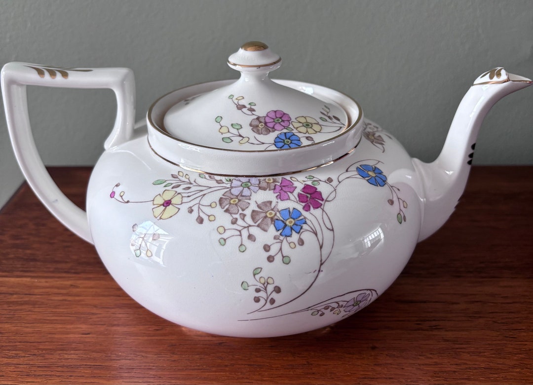 Vintage Fenton Floral Tea Pot, Bone China Tea Pot, English Tea Pot - Etsy