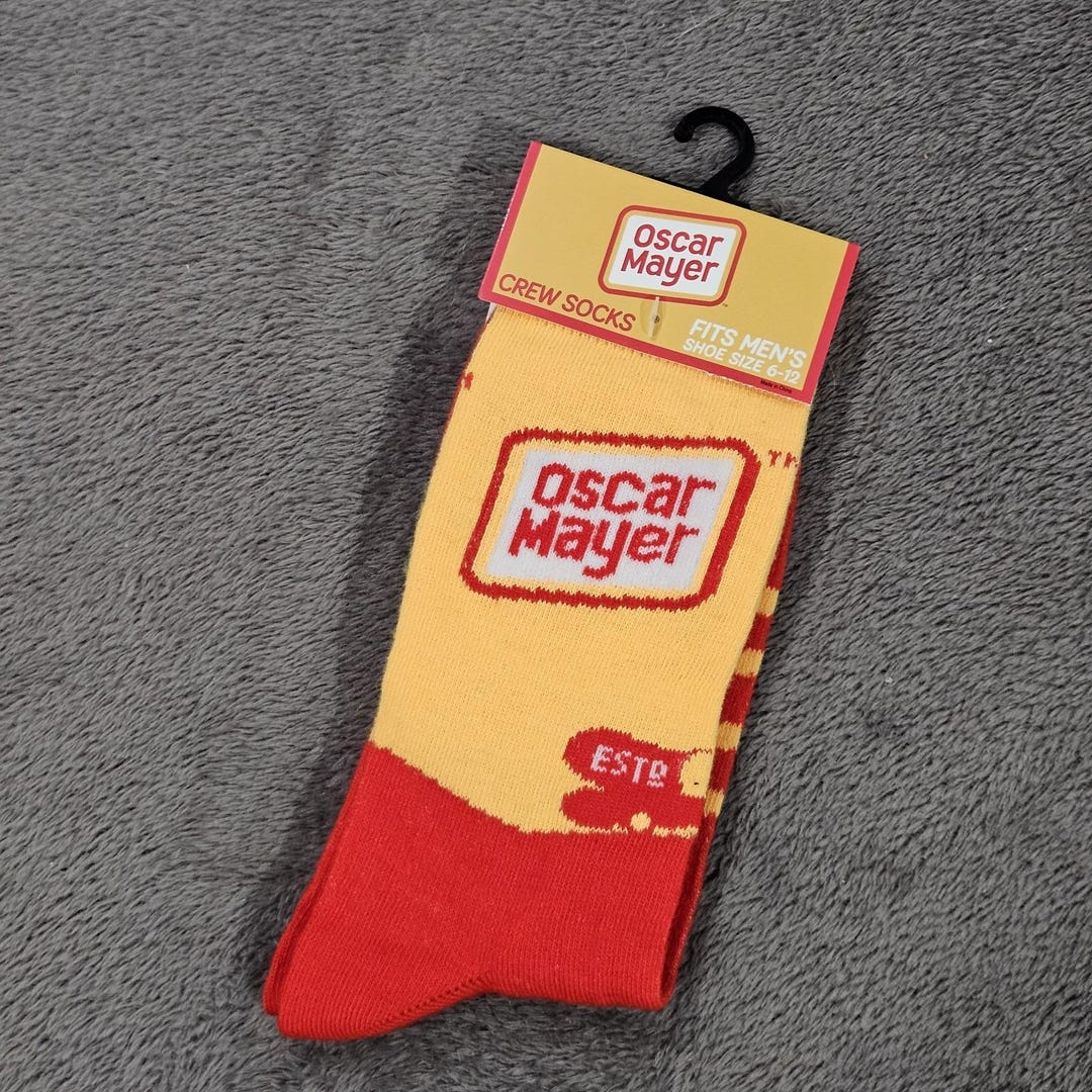 OSCAR MAYER Hot Dog 1 Pair Crew Socks Men's 6-12 Shoe Size Odd Sox - Etsy