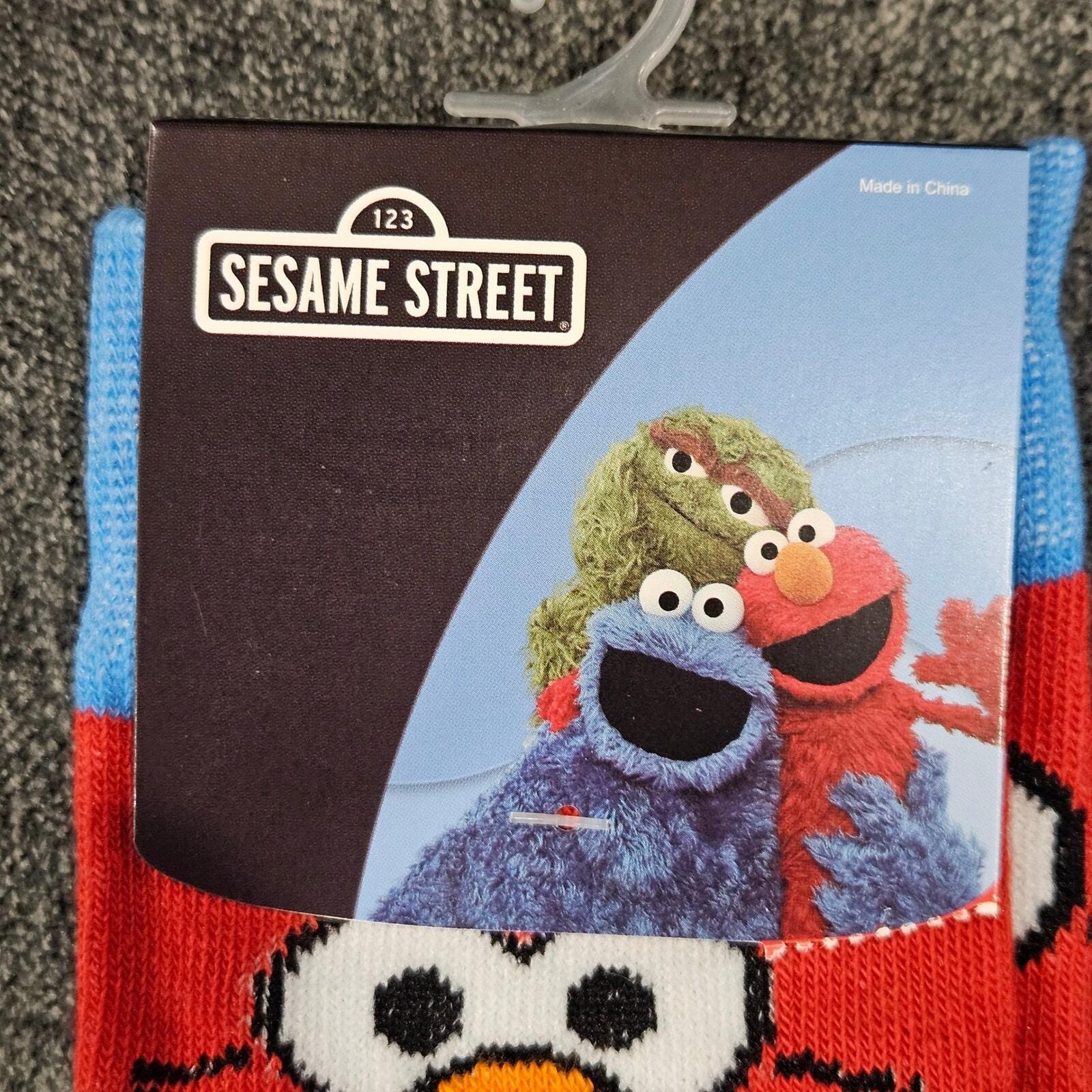Sesame Street Socks Elmo Cookie Monster Oscar Crew Socks Size 10-13 - Etsy