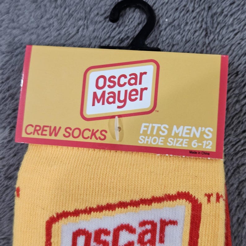OSCAR MAYER Hot Dog 1 Pair Crew Socks Men's 6-12 Shoe Size Odd Sox - Etsy