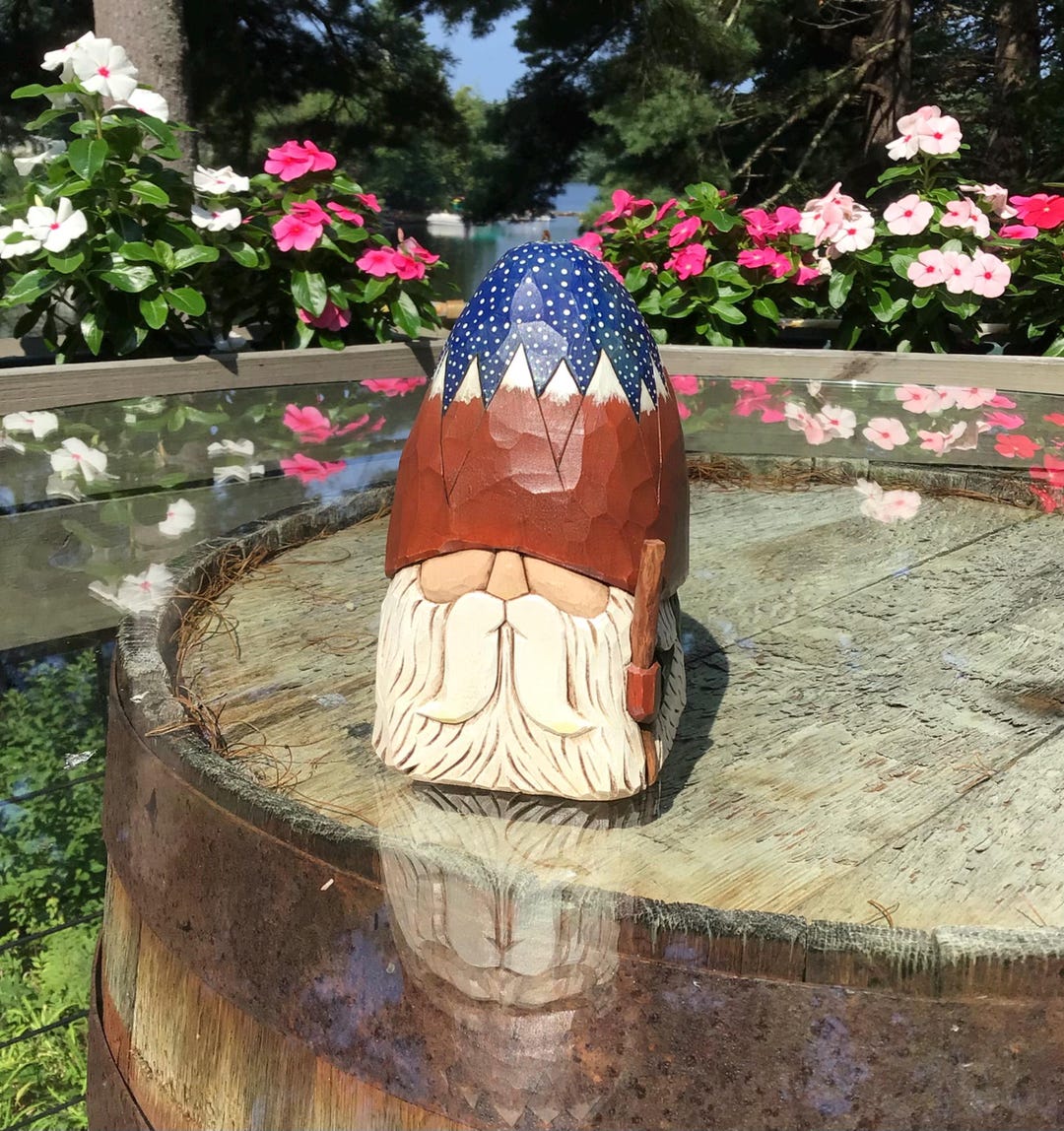 Hand-carved, Wooden Mountain Gnome With Staff - Etsy