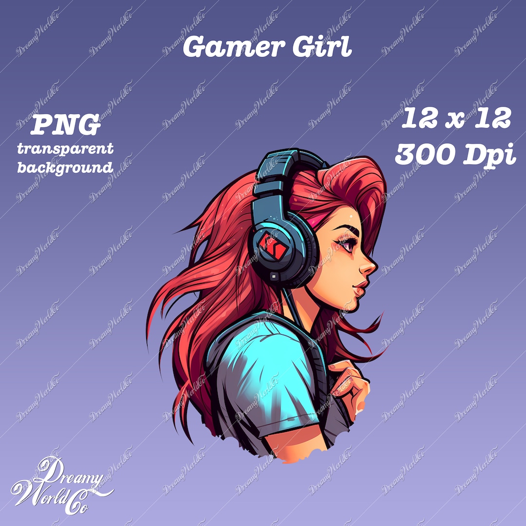 Gamer Girl Clipart,gamer Girl Png,t-shirt Design ,sublimation Png ...