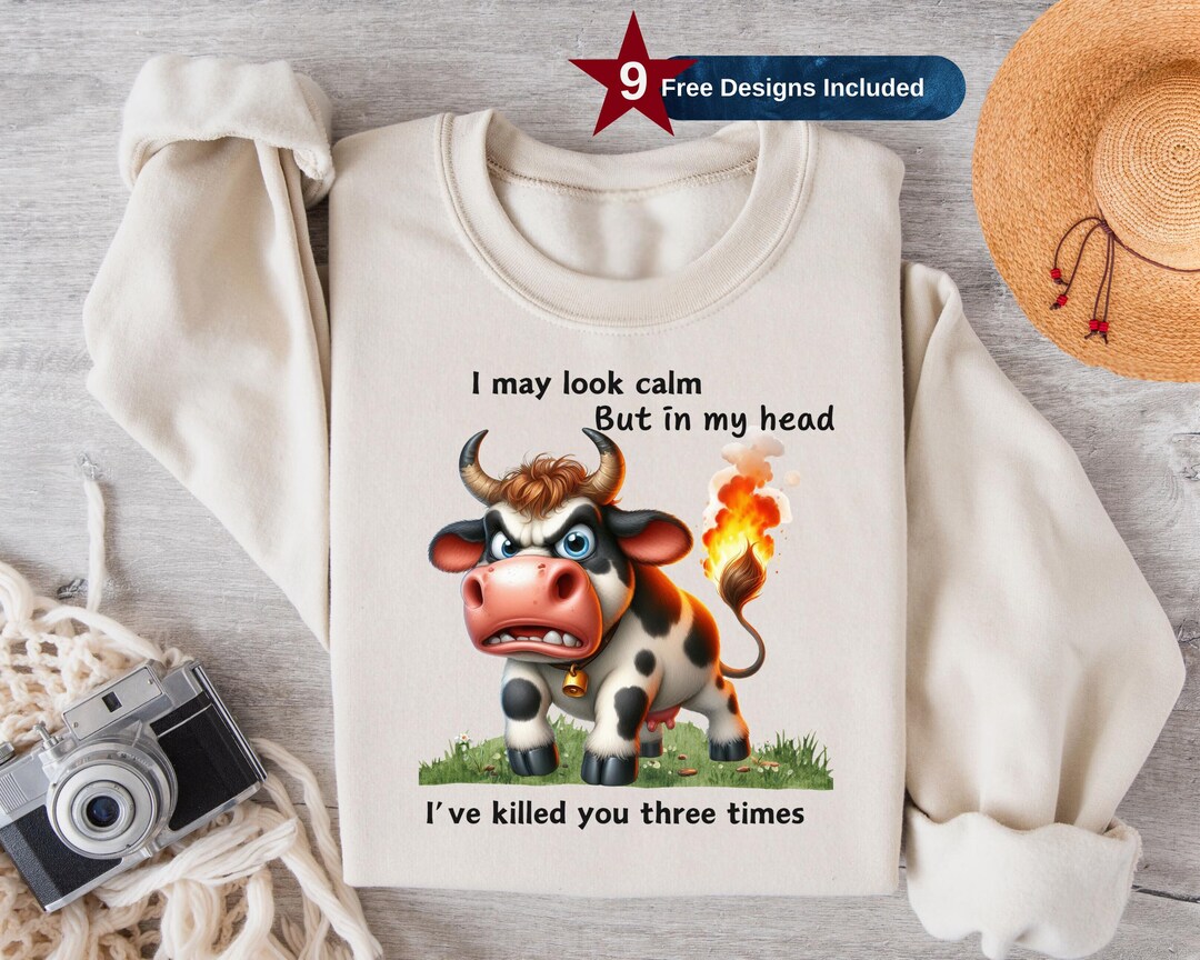 Rude and Funny Png, Sublimation Design, Funny Cow Clipart, Quotes Png ...