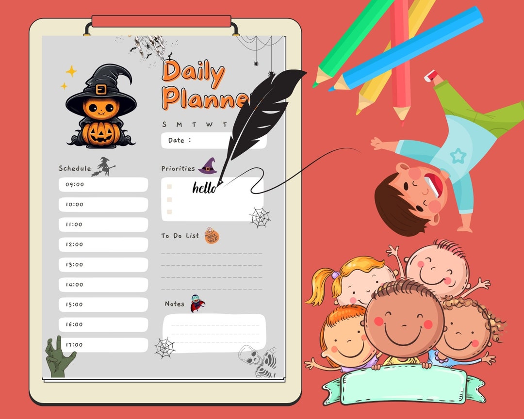 Magical Halloween Journal Fun Digital Daily Planner for Kids,children's ...