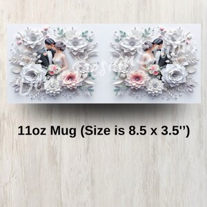 3D Wedding Mug Wrap, 11oz & 15oz Mug Template,bride Mug Sublimation ...