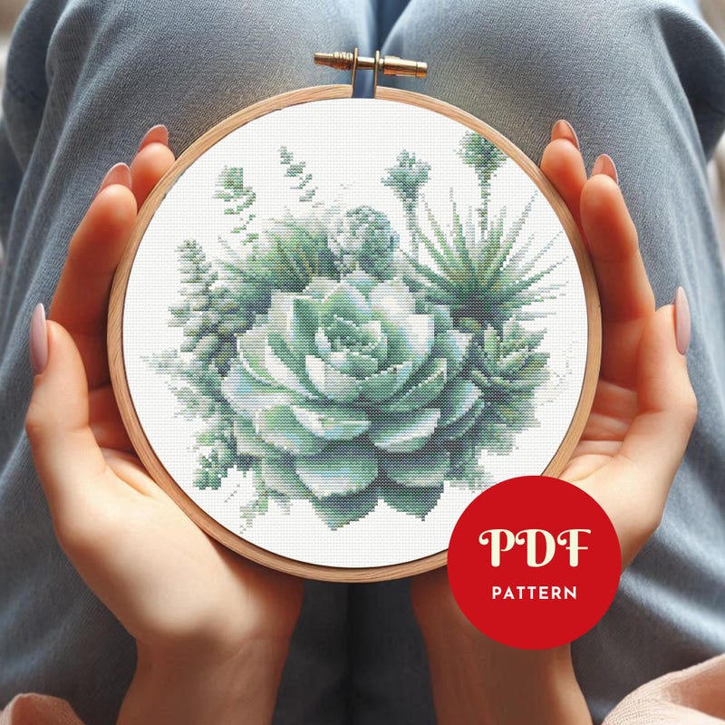 Succulent Cross Stitch - Etsy